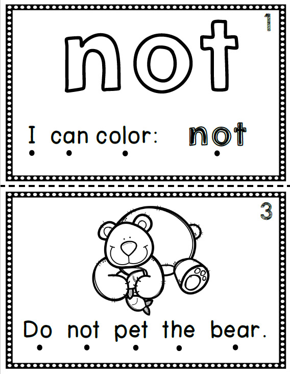 Sight Word Flip Book (Flipbook) - NOT | Made By Teachers