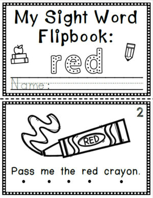 Sight Word Flip Book (Flipbook) - RED - Made By Teachers