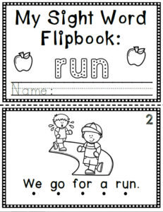 Sight Word Flip Book (Flipbook) - RUN | Made By Teachers