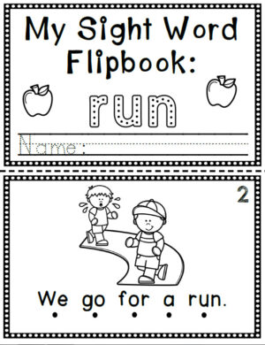 Sight Word Flip Book (Flipbook) - RUN - Made By Teachers