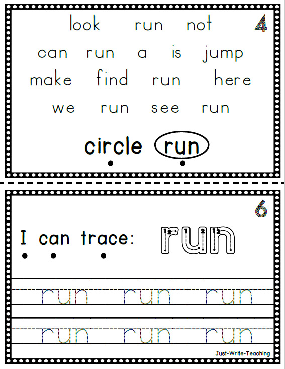Sight Word Flip Book (Flipbook) - RUN | Made By Teachers