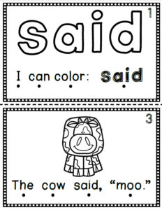 Sight Word Flip Book (Flipbook) - SAID - Made By Teachers