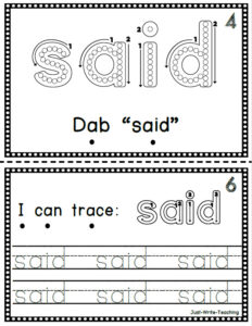 Sight Word Flip Book (Flipbook) - SAID - Made By Teachers