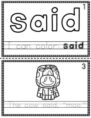 Sight Word Flip Book (Flipbook) - SAID - Made By Teachers