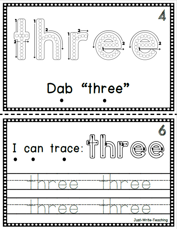 Sight Word Flip Book (Flipbook) - THREE - Made By Teachers