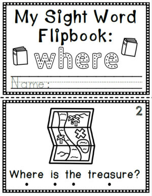Sight Word Flip Book (Flipbook) - WHERE - Made By Teachers