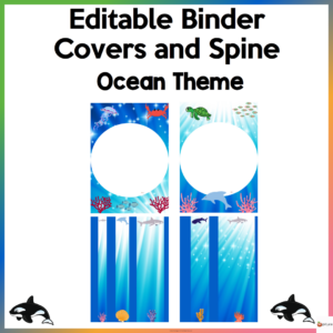 Editable Binder Covers and Spine Ocean Theme - Made By Teachers