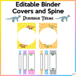 Editable Binder Covers and Spine Dinosaur Theme | Made By Teachers