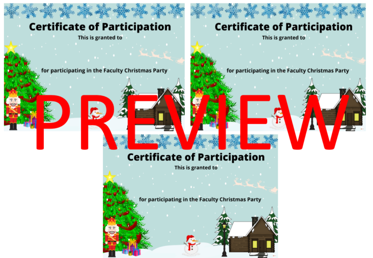 Christmas Party Certificate of Participation For Teachers - Made By ...