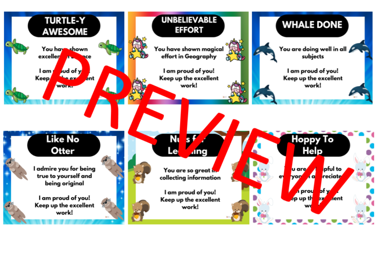 Editable Student Affirmations Note Cards Animal Theme - Made By Teachers
