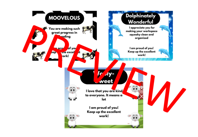 Editable Student Affirmations Note Cards Animal Theme - Made By Teachers
