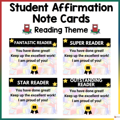 Student Affirmation Notecards Math, Science, Reading, and Animal Themes ...