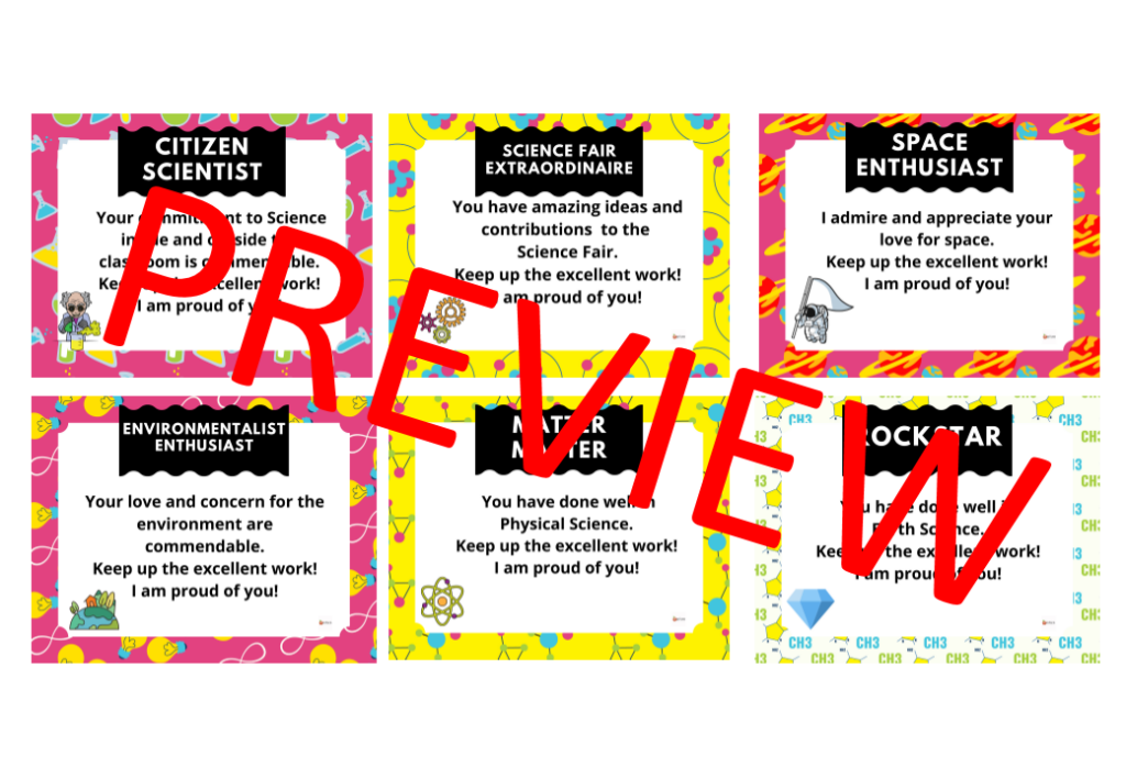 Student Affirmation Notecards Science Theme | Made By Teachers