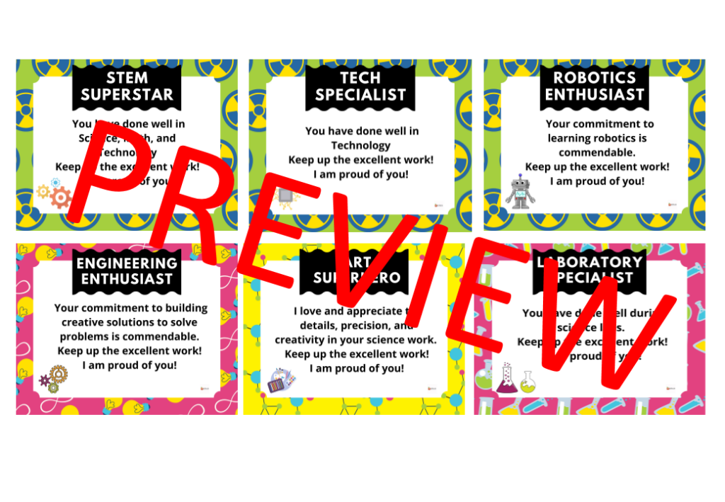 Student Affirmation Notecards Science Theme | Made By Teachers