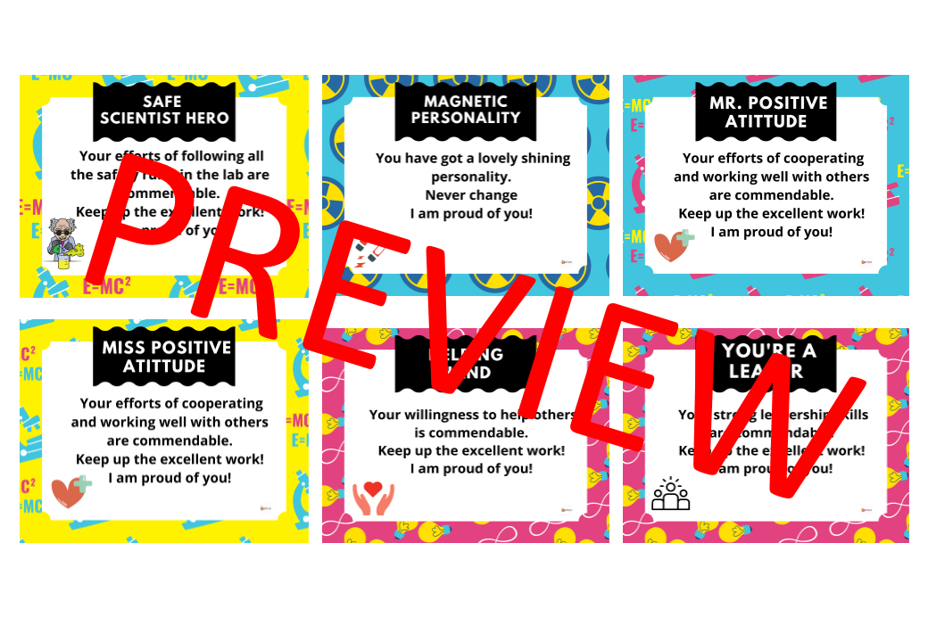 Student Affirmation Notecards Science Theme | Made By Teachers