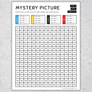 Emoji Mystery Picture: Color By Number, Back to School, Math Addition ...