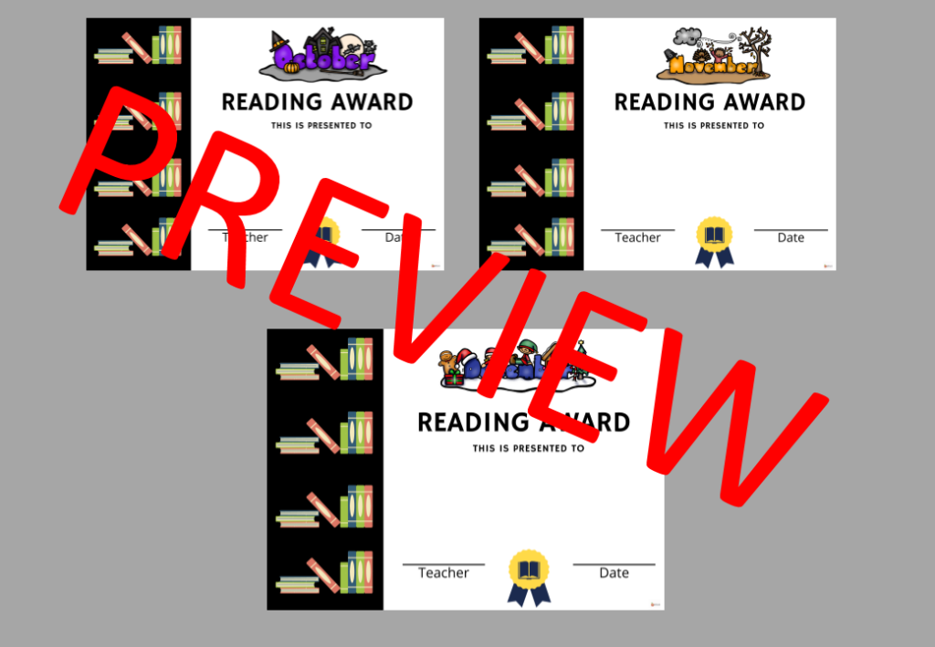 Editable Monthly Reading Awards - Made By Teachers