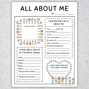 All About Me: Back to School, Getting to Know You Activities, Fun First ...