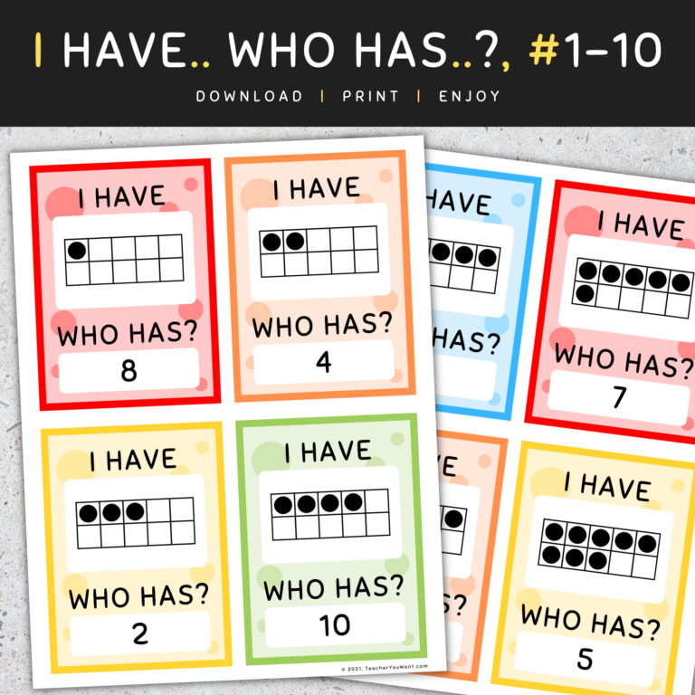 Number Flashcards with Counting Dots (Ten Frames), #1-10 - Made By Teachers