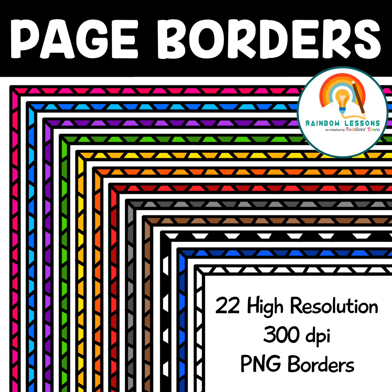 Rainbow Borders | Colorful Borders | Rainbow Page Borders and Frames ...