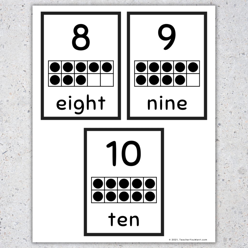 Number Posters, 0-10: Ten Frames Number Posters/Flashcards, Classroom ...