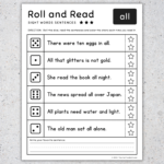 Fry Sight Words Bundle: 1-300, Roll and Read Sight Word Worksheets ...
