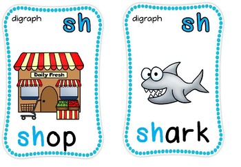 digraph flashcards sh,ch,th - Made By Teachers