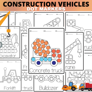 Construction Vehicles Dot Markers Activities | Made By Teachers