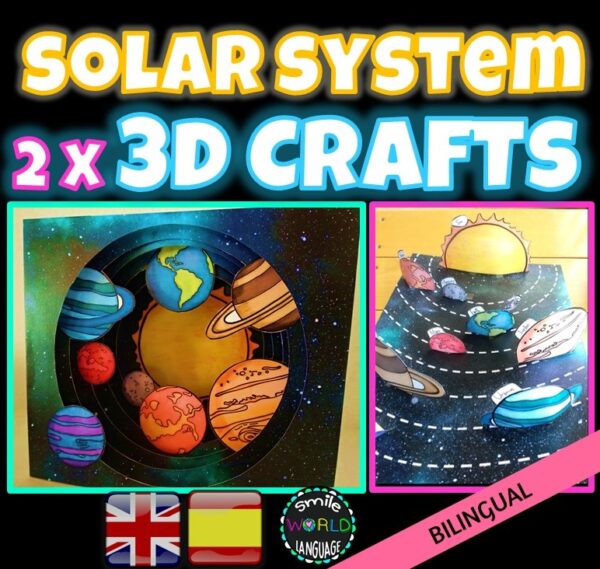 Solar System 3D Crafts Universo Sistema Solar 3D manualidad español ...