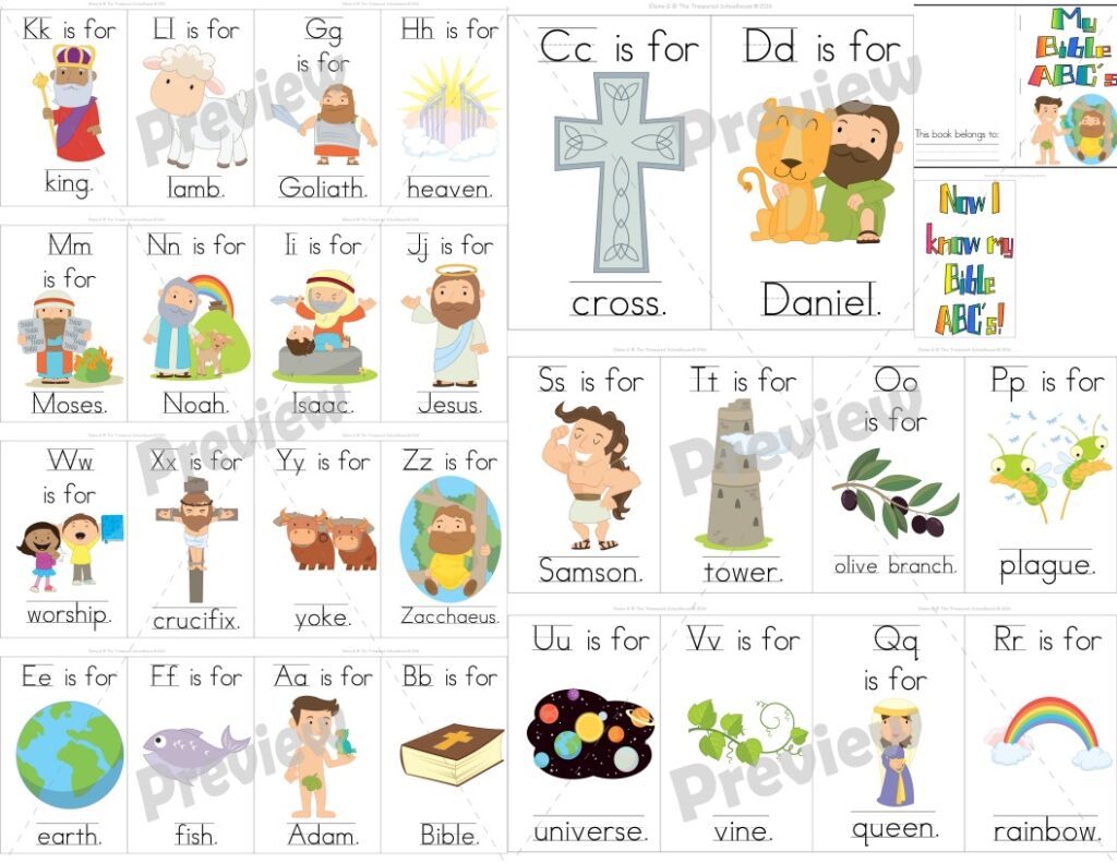 My Bible Alphabet Booklets in Color and Black & White - Made By Teachers