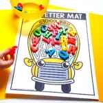 Back to School Letter and Number Seek and Find Mats with School Buses ...