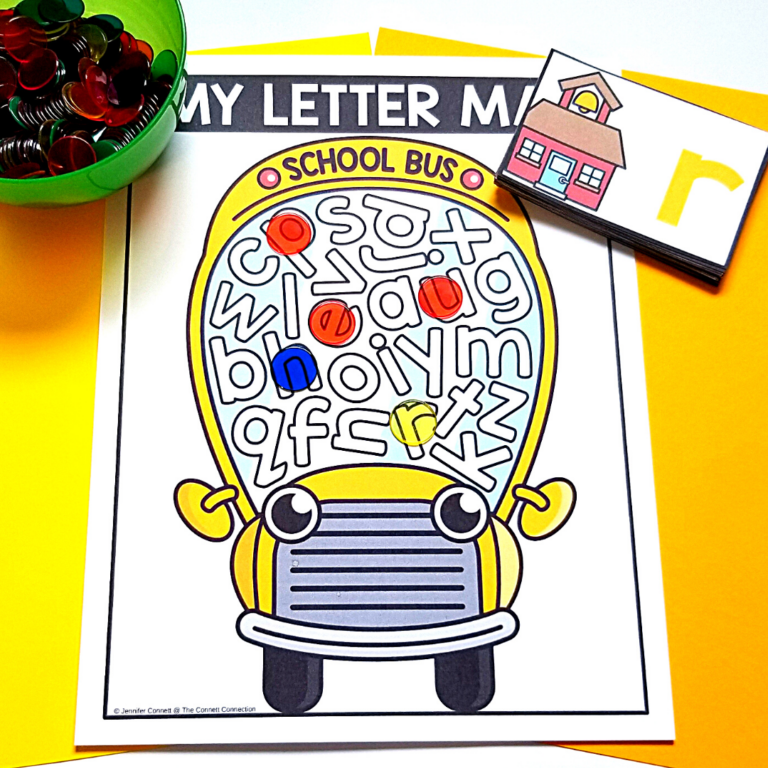 Back to School Letter and Number Seek and Find Mats with School Buses ...