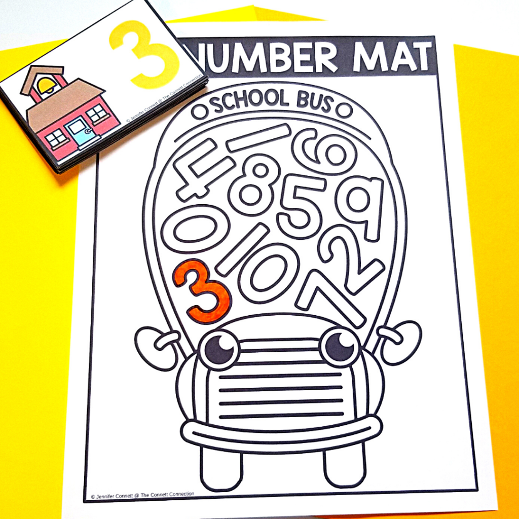 Back to School Letter and Number Seek and Find Mats with School Buses ...