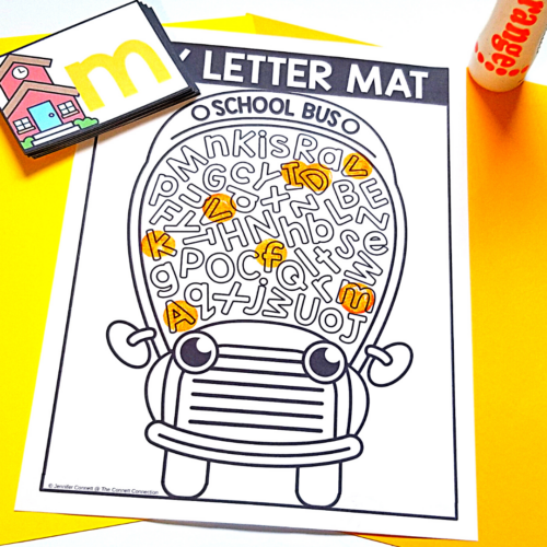 Back to School Letter and Number Seek and Find Mats with School Buses ...