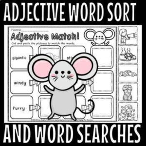Adjectives word searches and worksheets - Made By Teachers