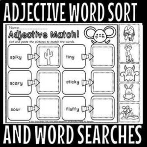 Adjectives word searches and worksheets - Made By Teachers