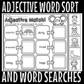 Adjectives word searches and worksheets - Made By Teachers