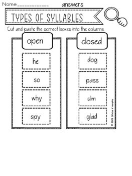 Open and closed syllables - Made By Teachers