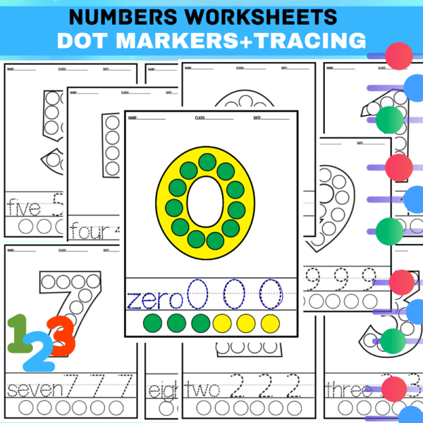 Numbers Worksheets Tracing & Coloring | Pencil Control, Math Activity ...