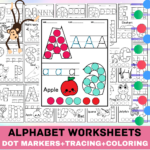 Alphabet Worksheets Tracing & Coloring | Pencil Control, Handwriting ...