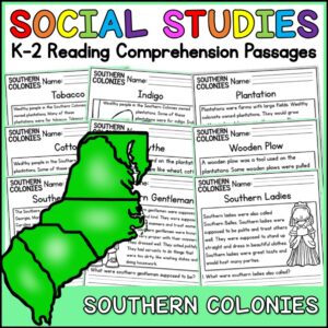 Southern Colonies Social Studies Reading Comprehension Passages K-2 ...