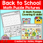 Back to School Math Puzzle Pictures & Writing Activity: Addition ...