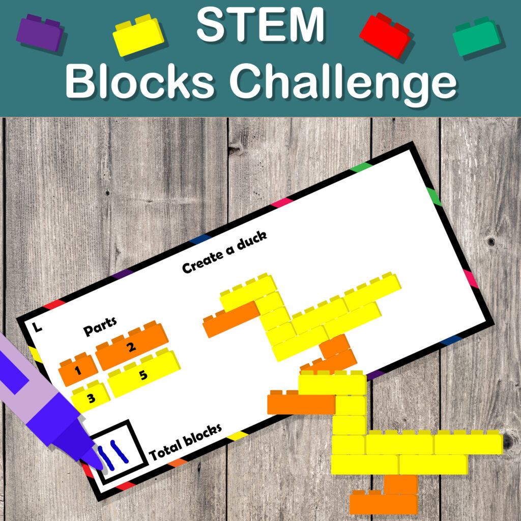 Stem Bin Stem Block Challenge Task Cards Morning Work Made By
