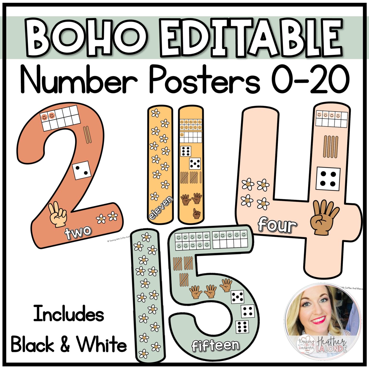 Number Anchor Charts Boho - Made By Teachers