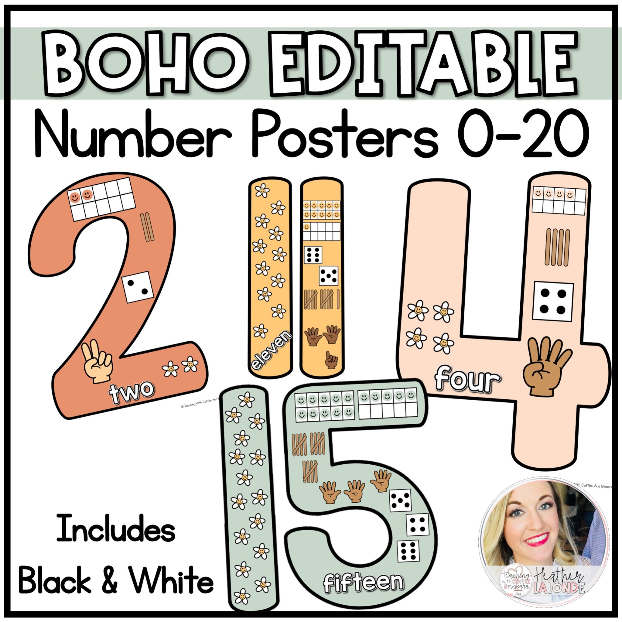 Number Anchor Charts Boho - Made By Teachers