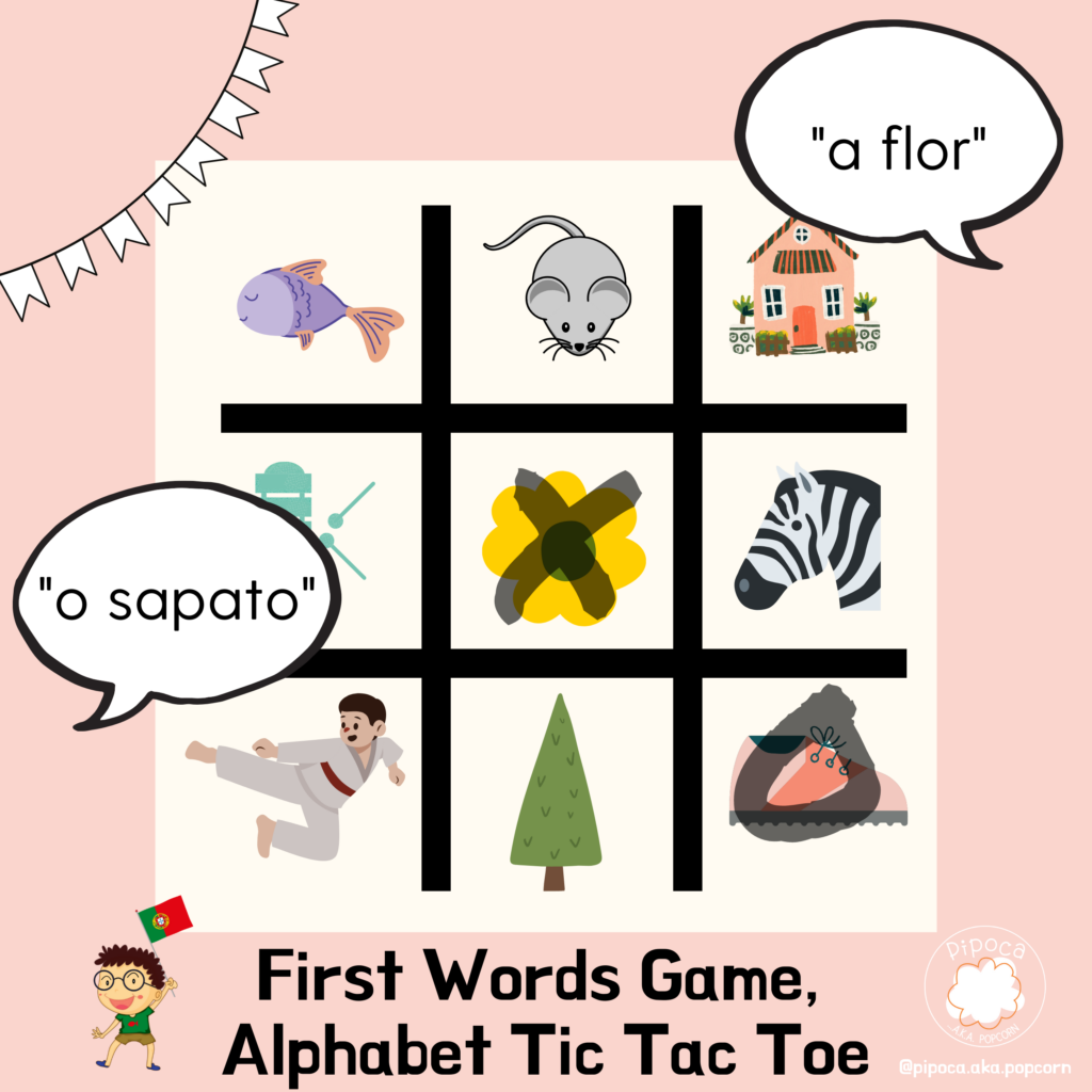 Alphabet Tic Tac Toe; European Portuguese First Words | Made By Teachers
