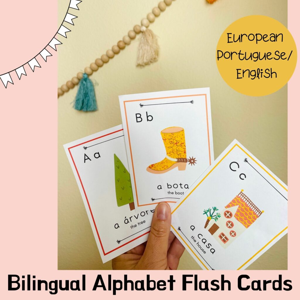 European Portuguese Alphabet Flash Cards, Bilingual ABC Cards | Made By ...