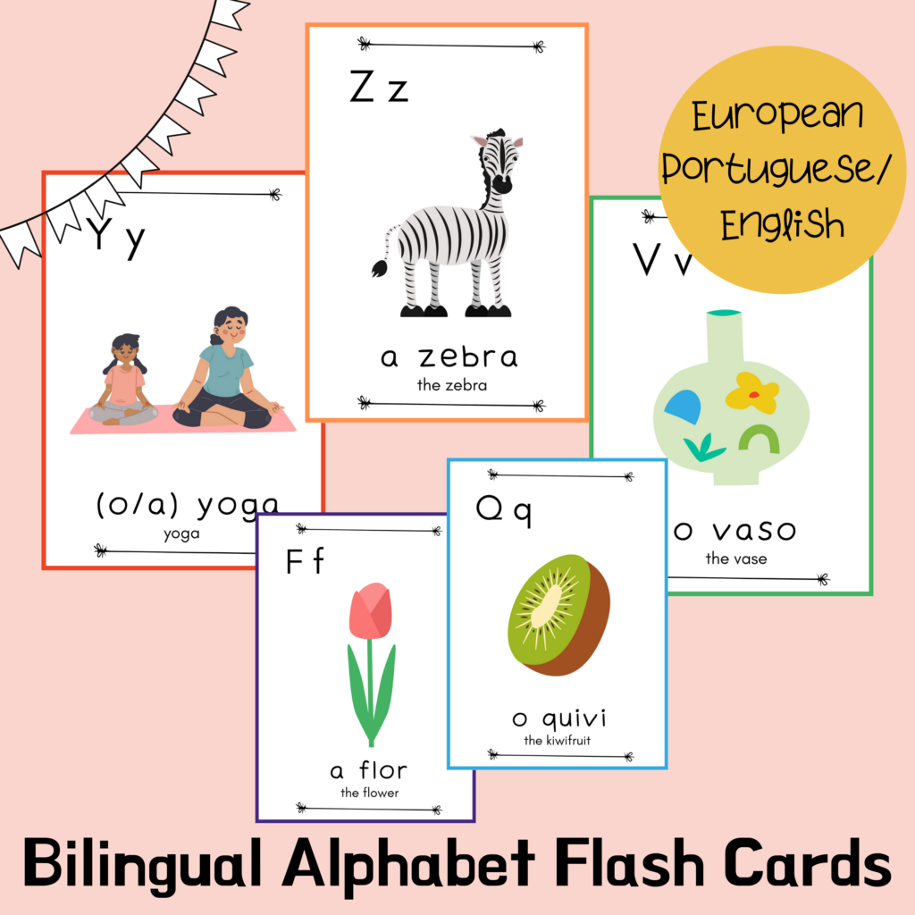 European Portuguese Alphabet Flash Cards, Bilingual ABC Cards | Made By ...