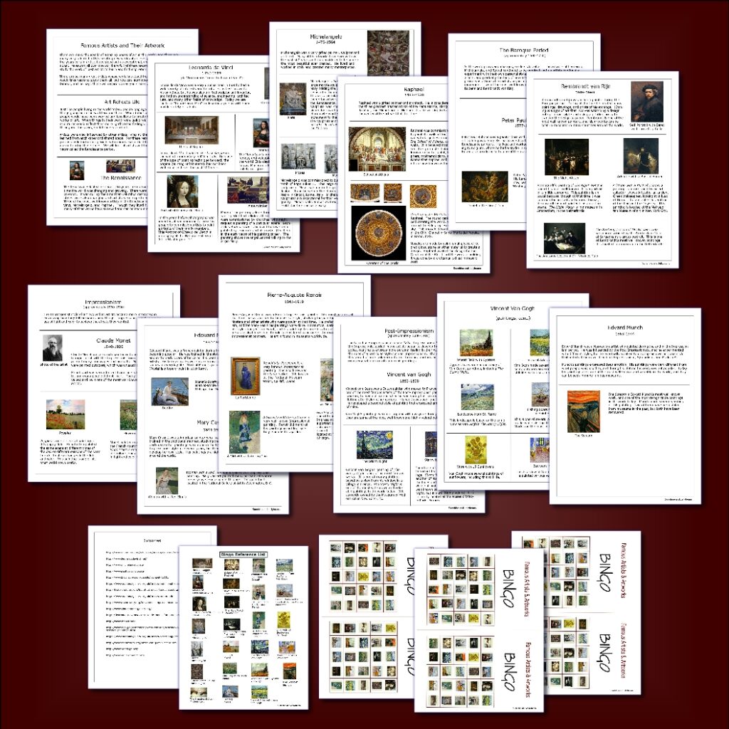 Famous Artists & Artwork - Art Appreciation / Art History Unit Study ...