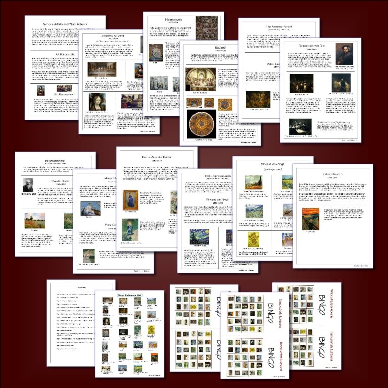 Famous Artists & Artwork - Art Appreciation / Art History Unit Study ...